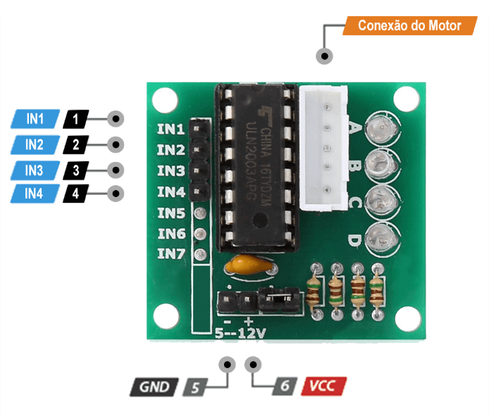 Motor De Passo 5v Controlando Com Arduino Uno